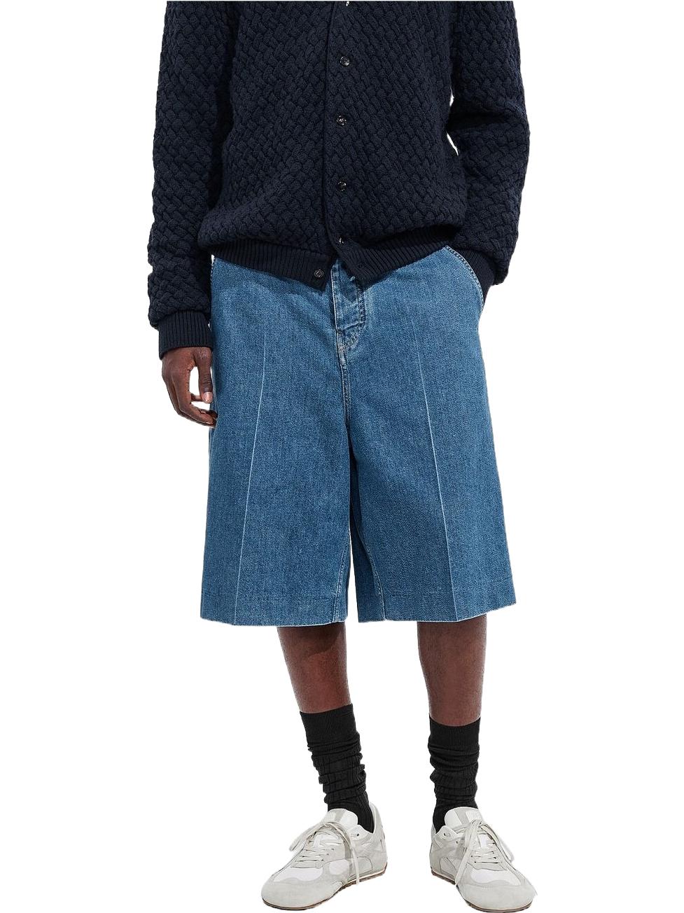 BOTTEGA VENETA Bottega Veneta Wide-Leg Washed Denim Shorts